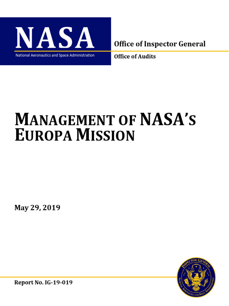 IG-19-019 | PDF | Space Launch System | Gravity Assist