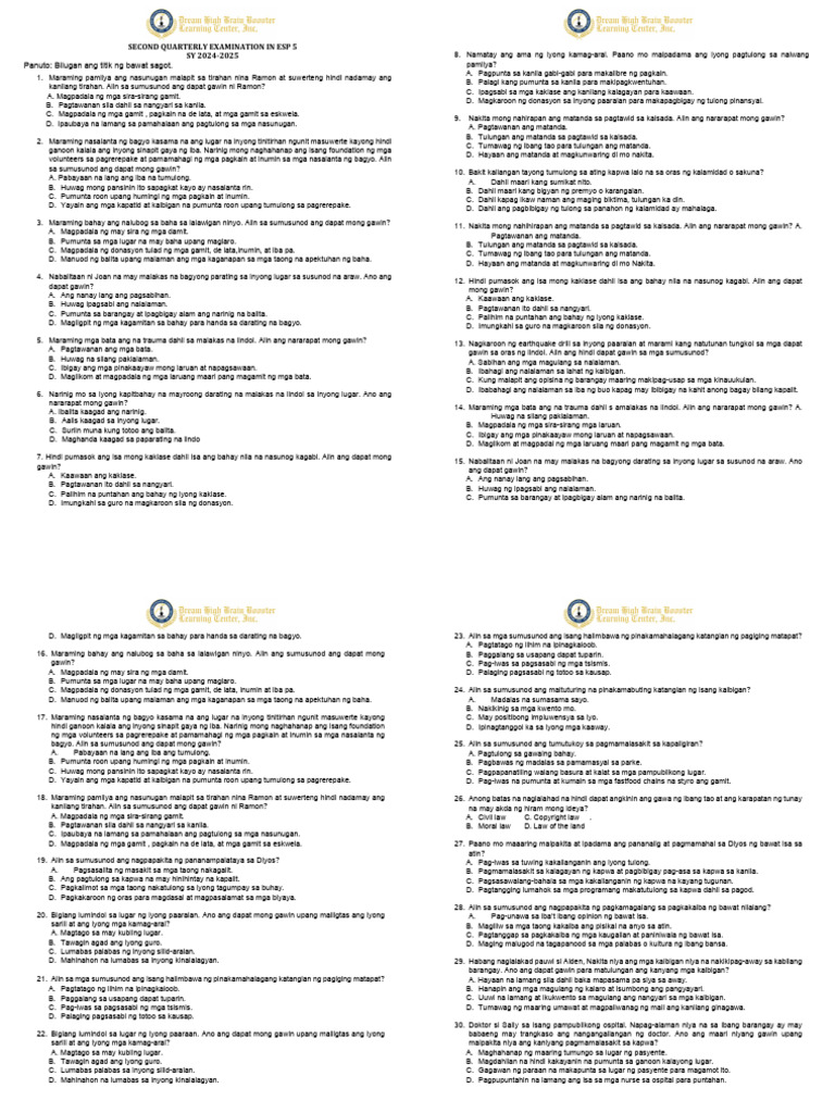 ESP 5 - Q2 Printable | PDF