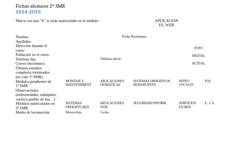 Ficha - 2SMR - 2425 - APWEB | PDF