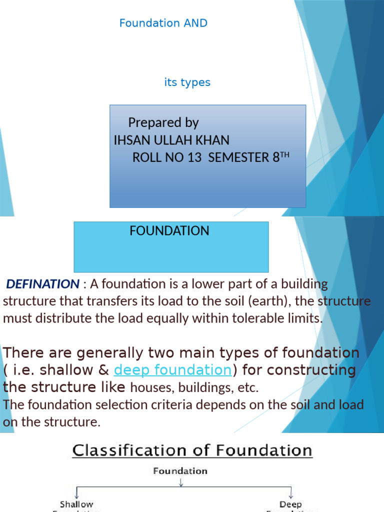 Types of Foundations in Civil Engineering | PDF | Foundation ...