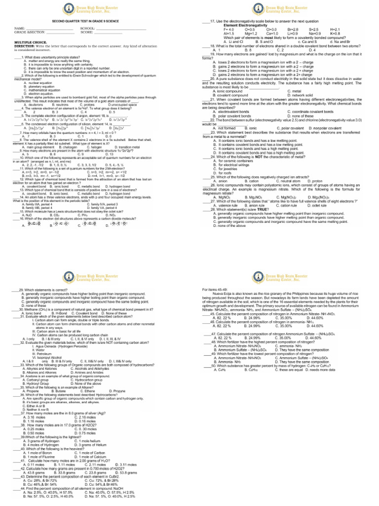 Science 5 - Q2 Printable | PDF