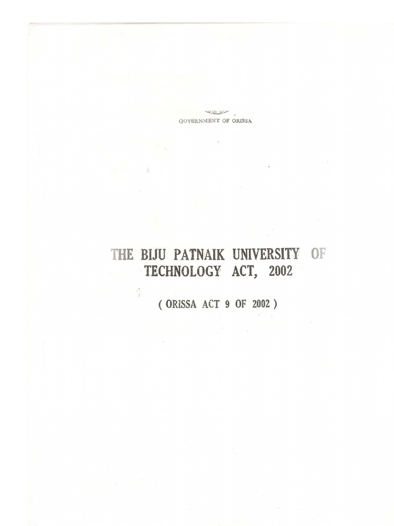 BPUT Act 2002 | PDF