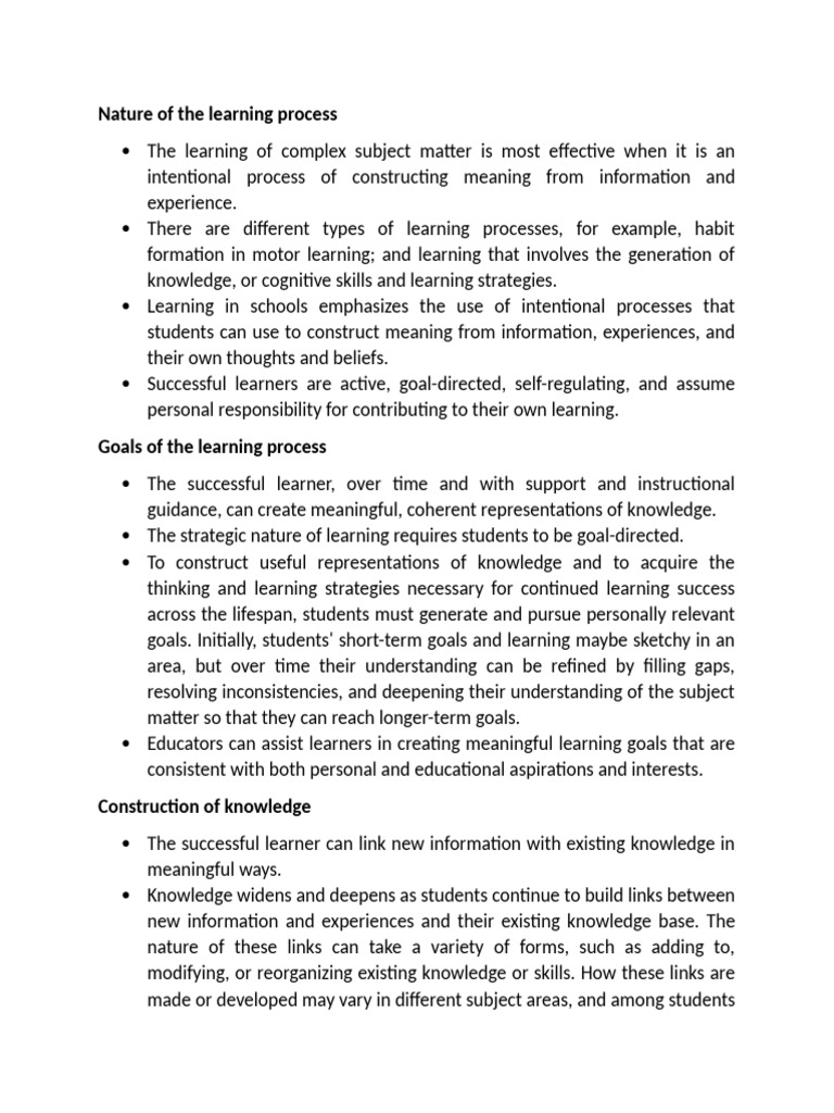 LCP-Learner Centered Psychological Principle | PDF | Learning ...