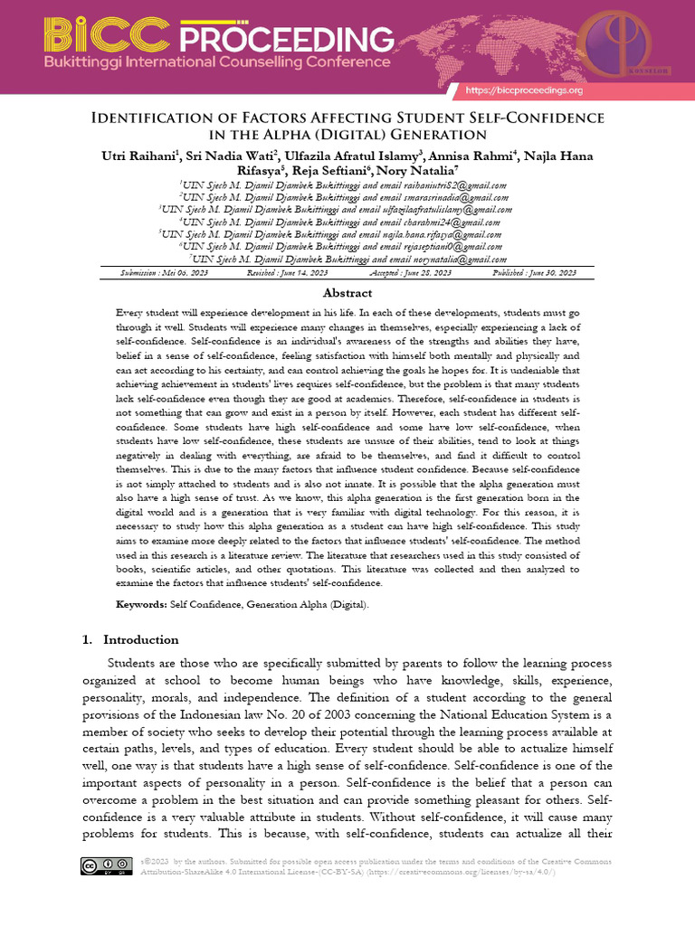 Factors Influencing Alpha Generation's Self-Confidence | PDF | Self ...
