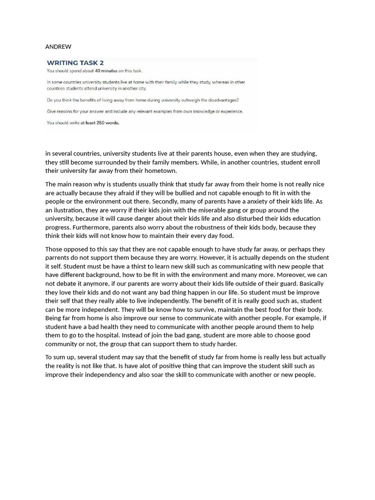 ANDREW Task 2 Outweigh Adv | PDF