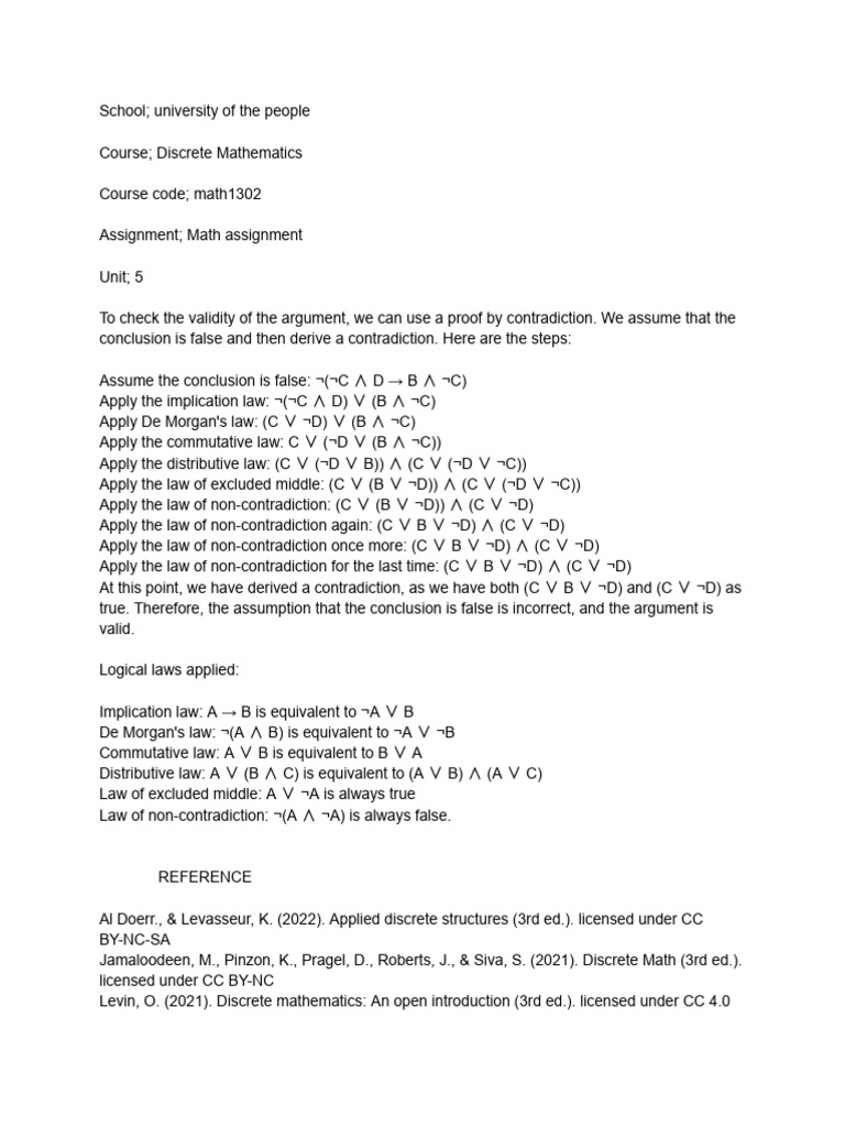 Unit 5, Math Assignment (Uopeople) | PDF