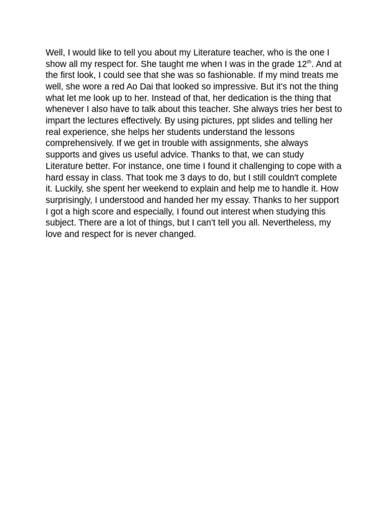 Describe A Teacher | PDF
