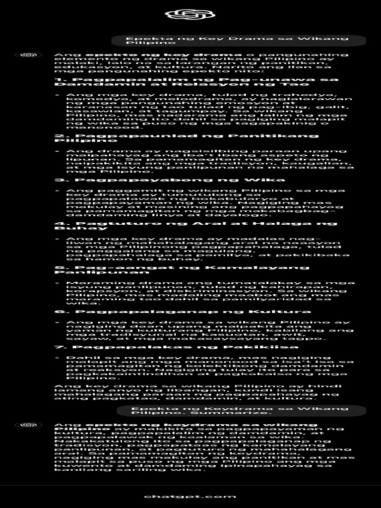 Epekto ng Key Drama | PDF