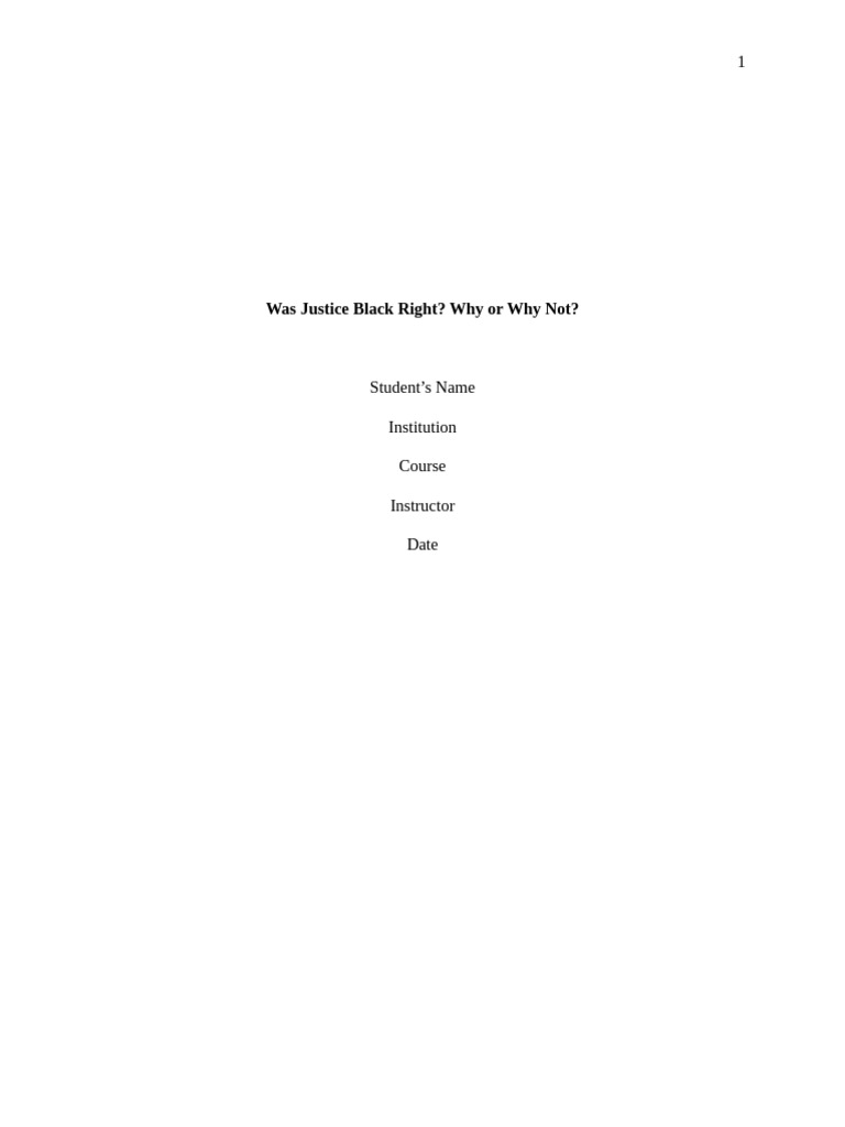 Was Justice Black Right | PDF | First Amendment To The United States ...