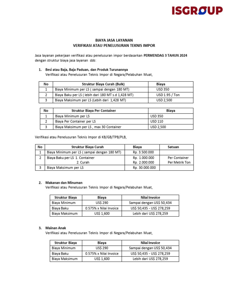 Biaya Vpti Awk Permendag 8 New | PDF