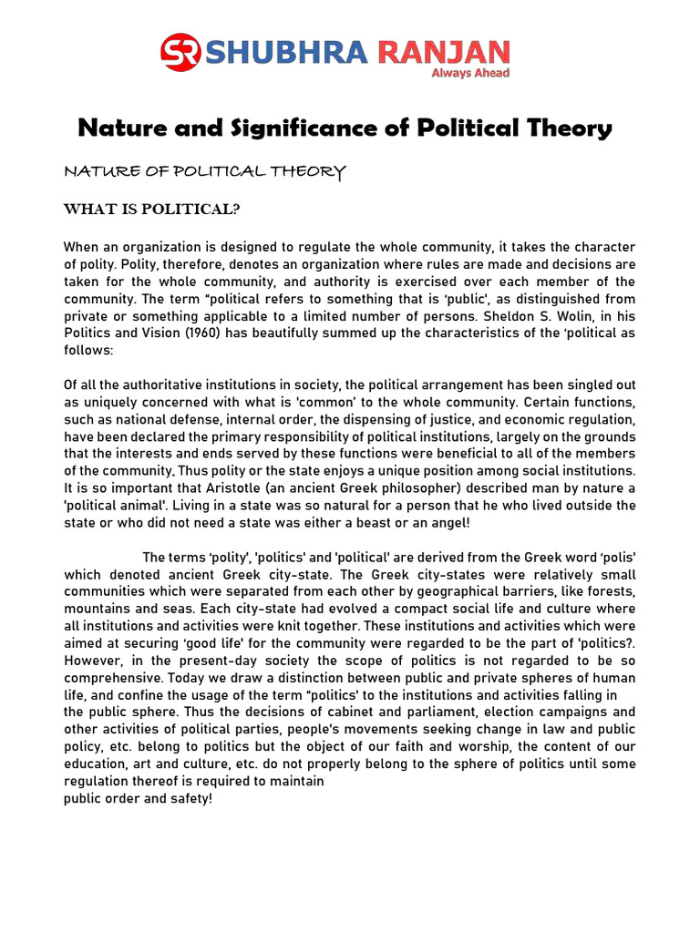 1b Political Theory Meaning and Approaches - 220126 - 213651 | PDF ...