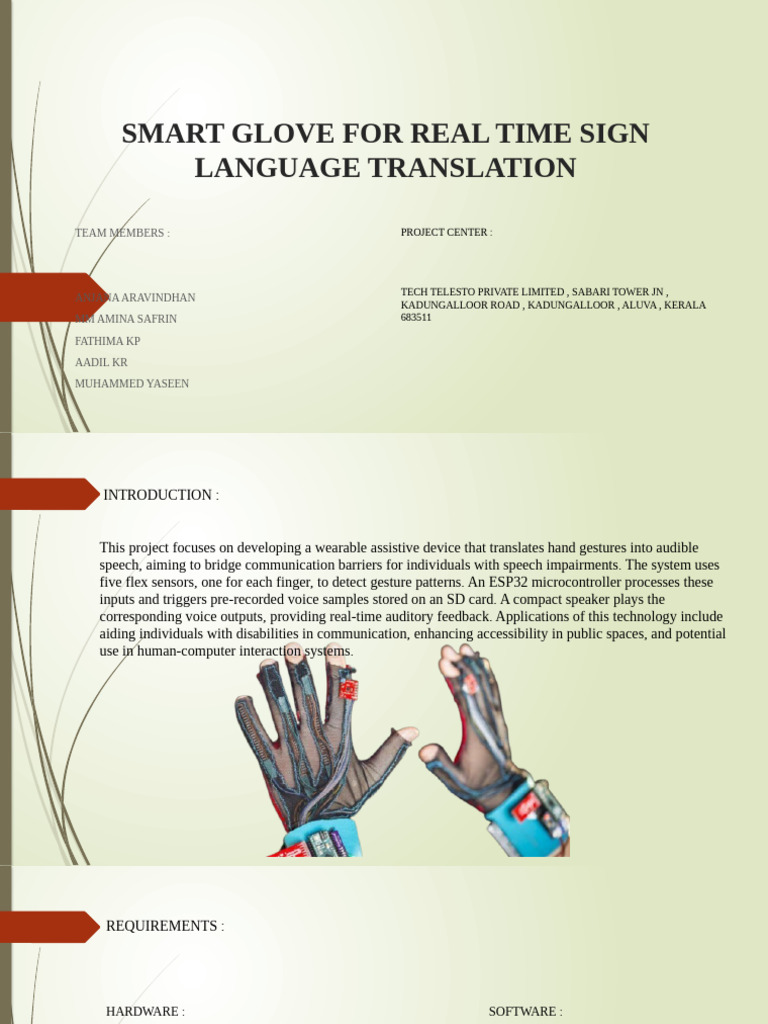 Smart Glove For Real Time Sign Language Translation | PDF | Human ...
