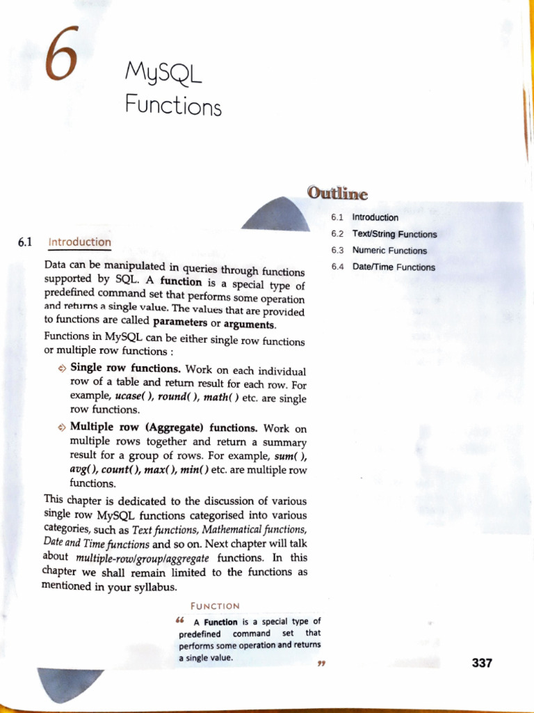 Chapter - Mysql Functions | PDF