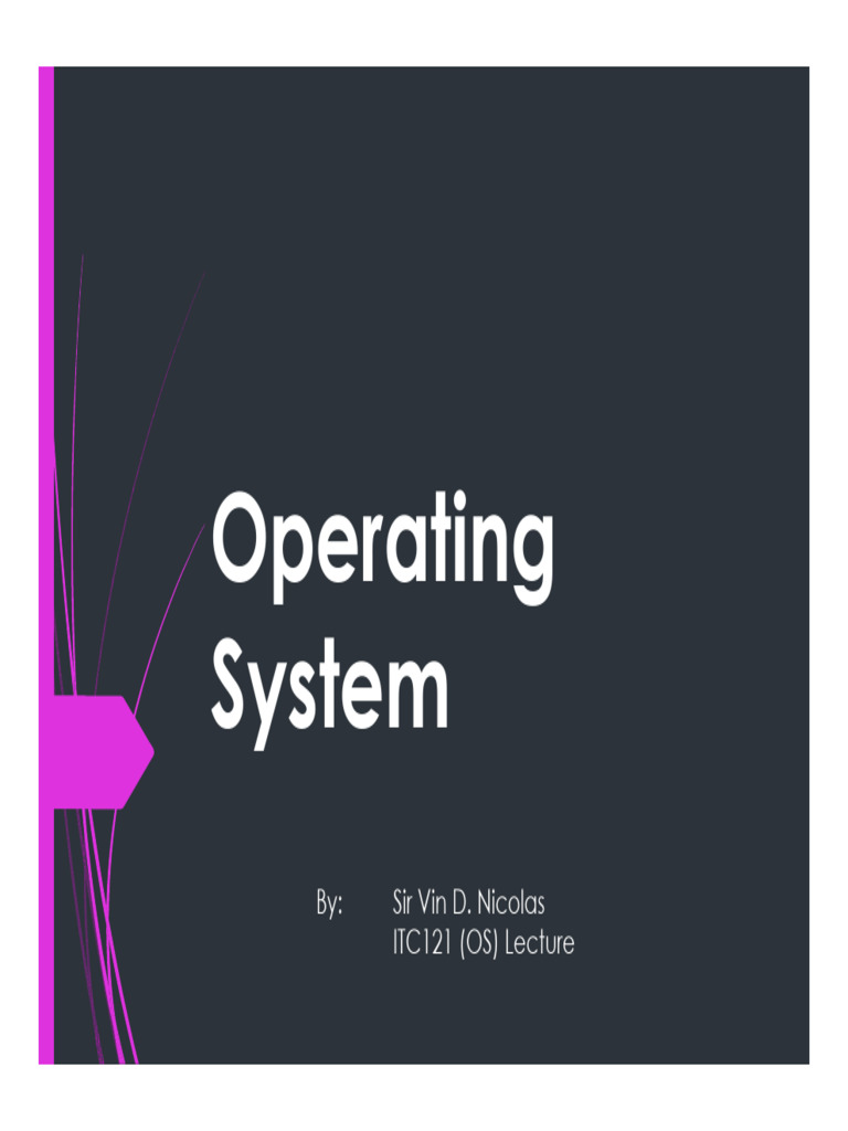 LECTURE I Operating System | PDF | Operating System | Input/Output