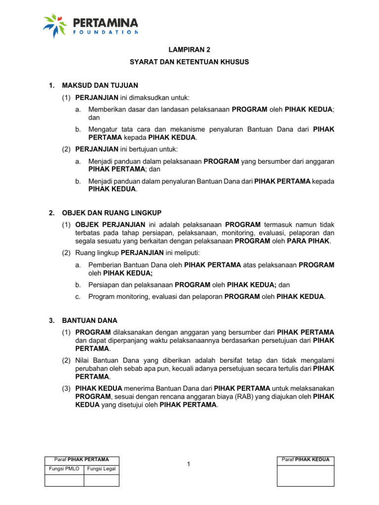 Draft Lampiran 2 Syarat Dan Ketentuan Khusus (REV BU DESSY-REV PAK ...