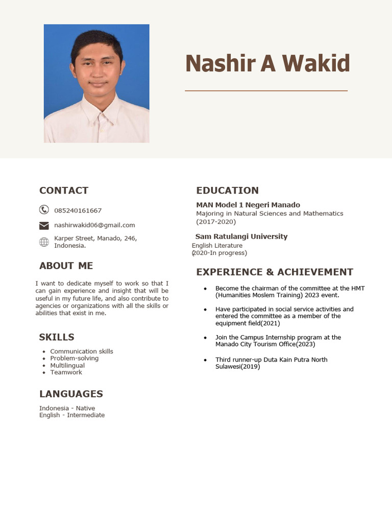 Nashir.A.Wakid CV | PDF