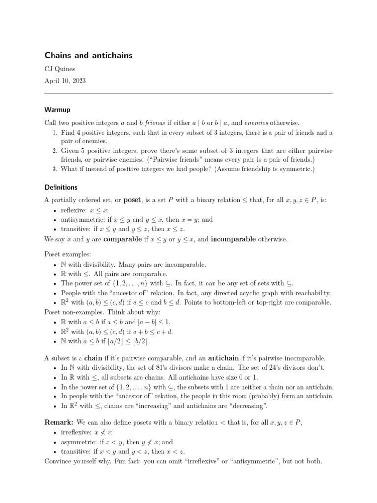 Chains | PDF | Mathematical Concepts | Mathematical Relations