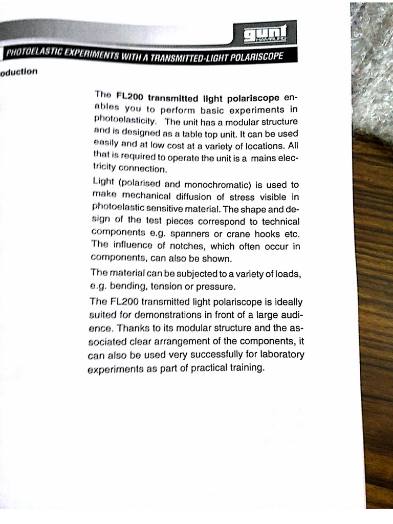 Photoelastic Lab Manual | PDF