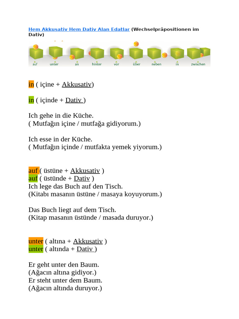 Dat-Akk Alan Edatlar-Praposi̇ti̇onen | PDF