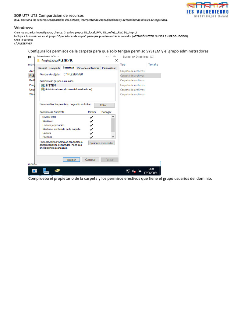 sor_examen_Compartirrecursos_ut72aordinariaRaúlPunzónRey | PDF | Archivo de computadora ...