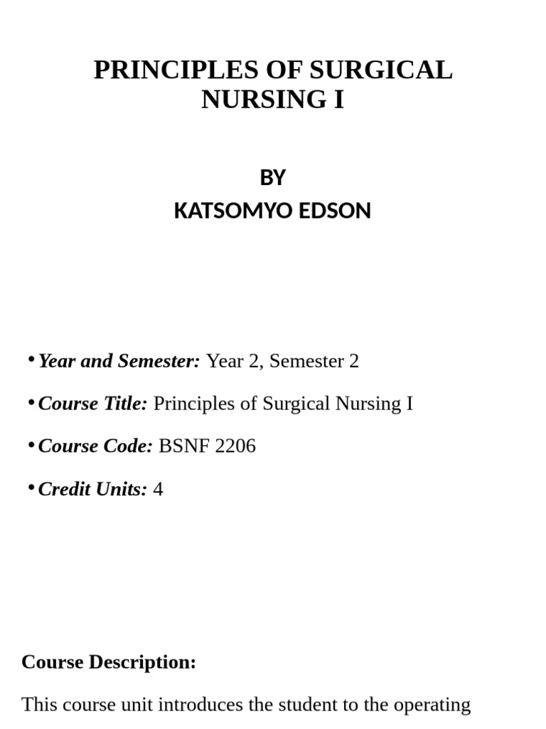 1. Course Overview | PDF | Surgery | Medicine