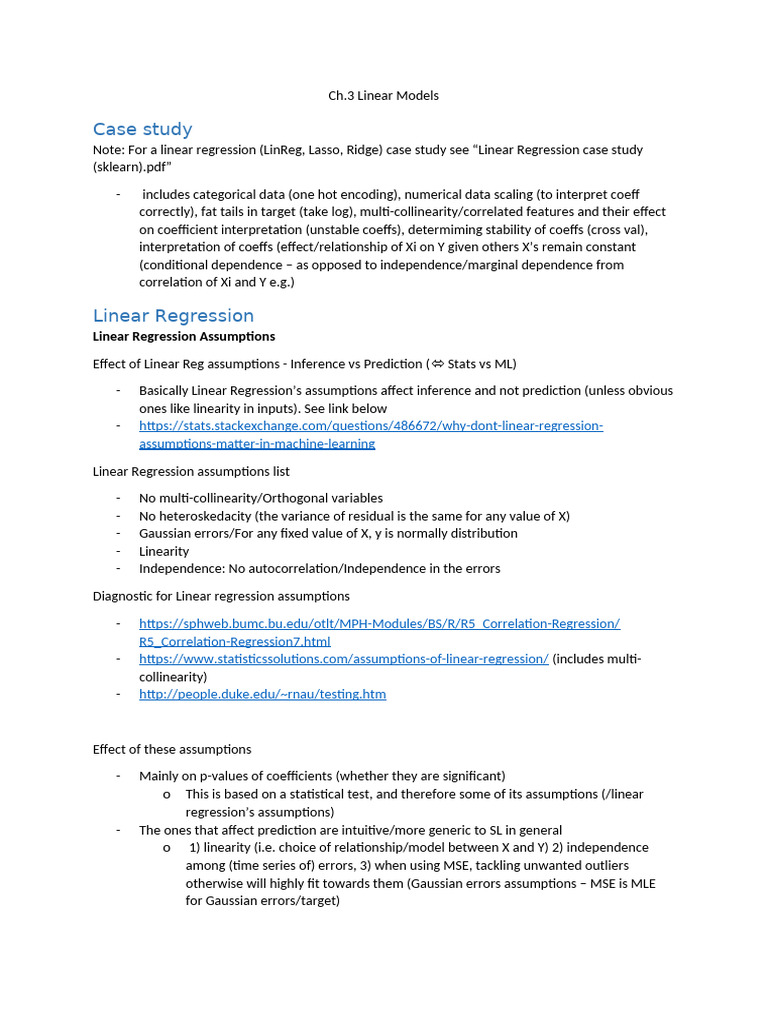 Elements of Statistical Learning II - Ch.3 Linear Regression - Notes ...