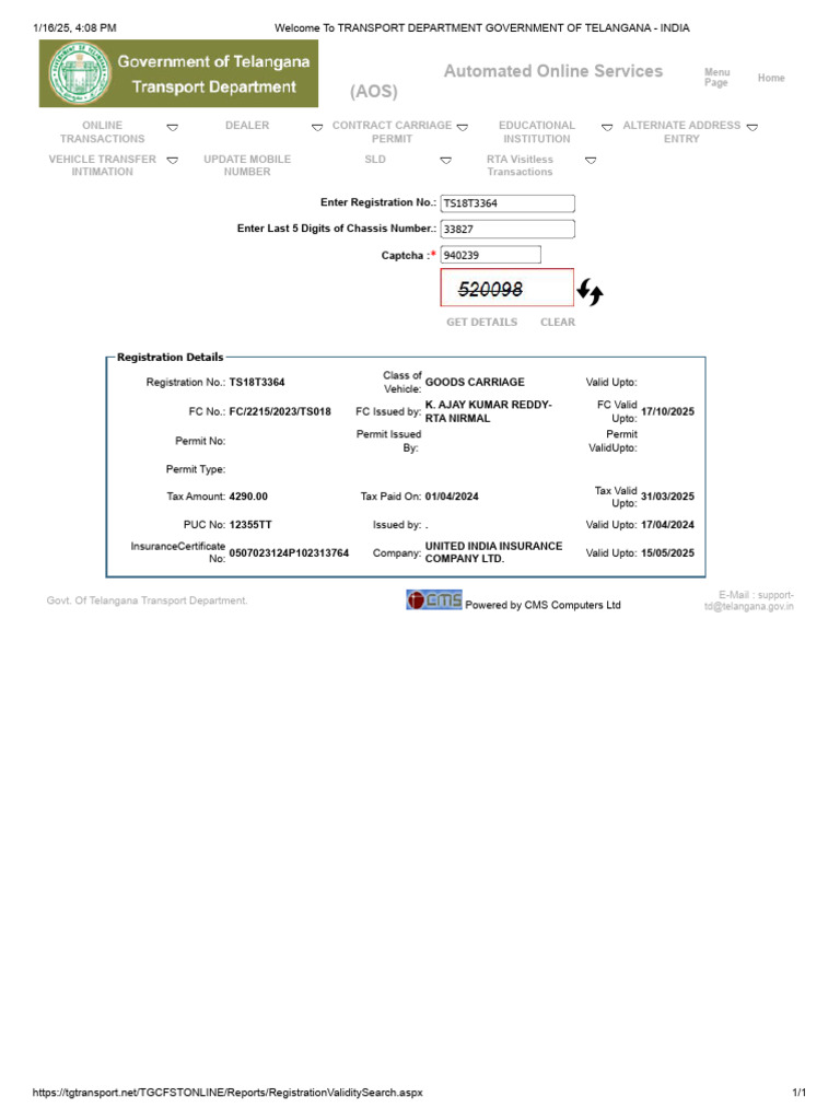Welcome To TRANSPORT DEPARTMENT GOVERNMENT OF TELANGANA - INDIA | PDF ...