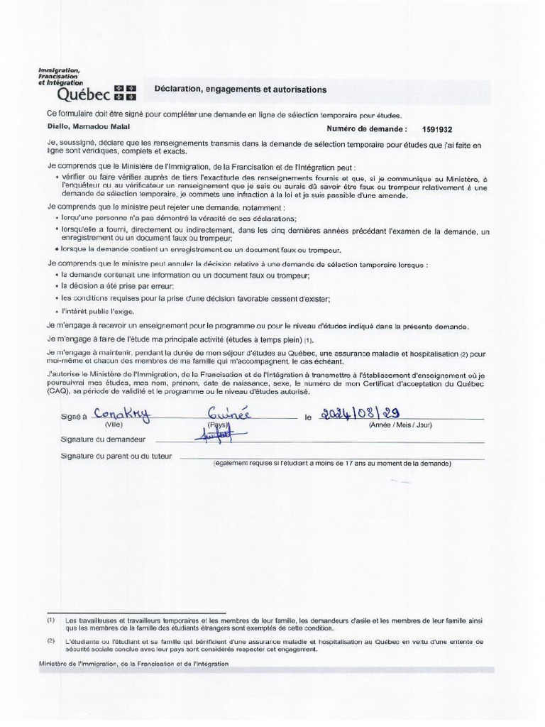 Declaration Engagement | PDF