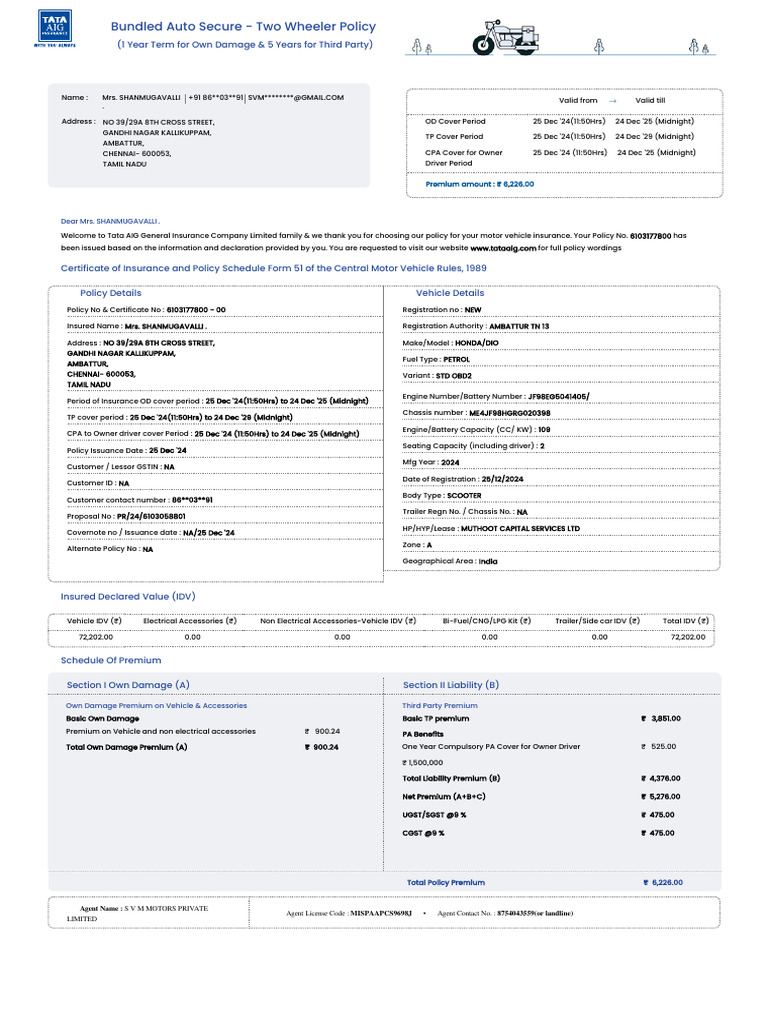 6103177800 | PDF | Insurance | Receipt