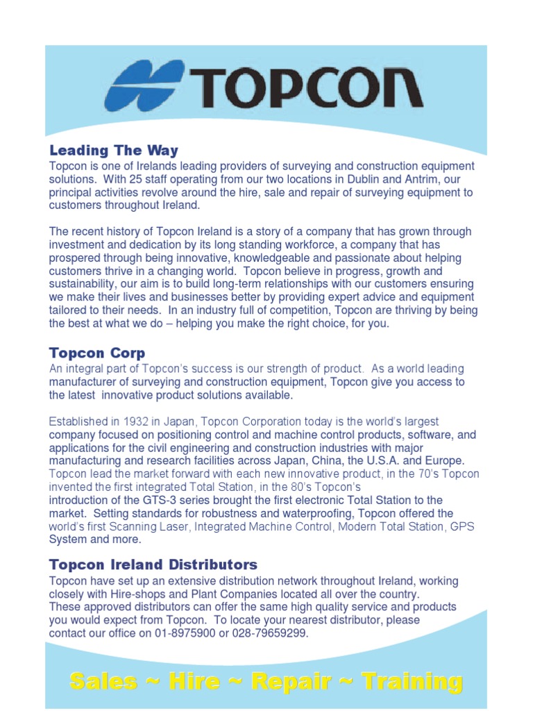 Topcon Catalogue IEV11 | PDF | Geographic Information System | Surveying