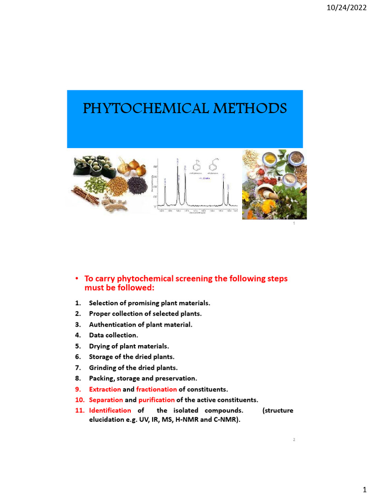 1 - Phytochemical Methods EXTRACTION | PDF | Supercritical Fluid | Distillation