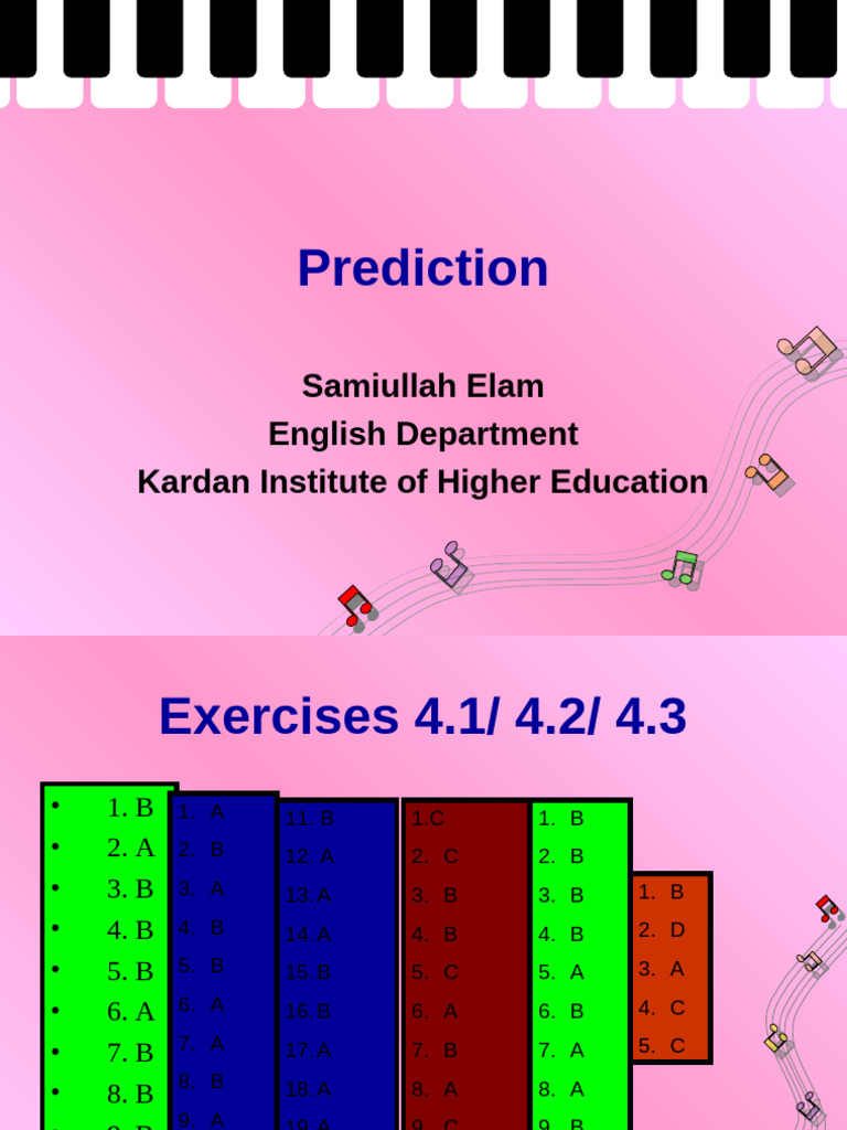 Prediction Exercises | PDF