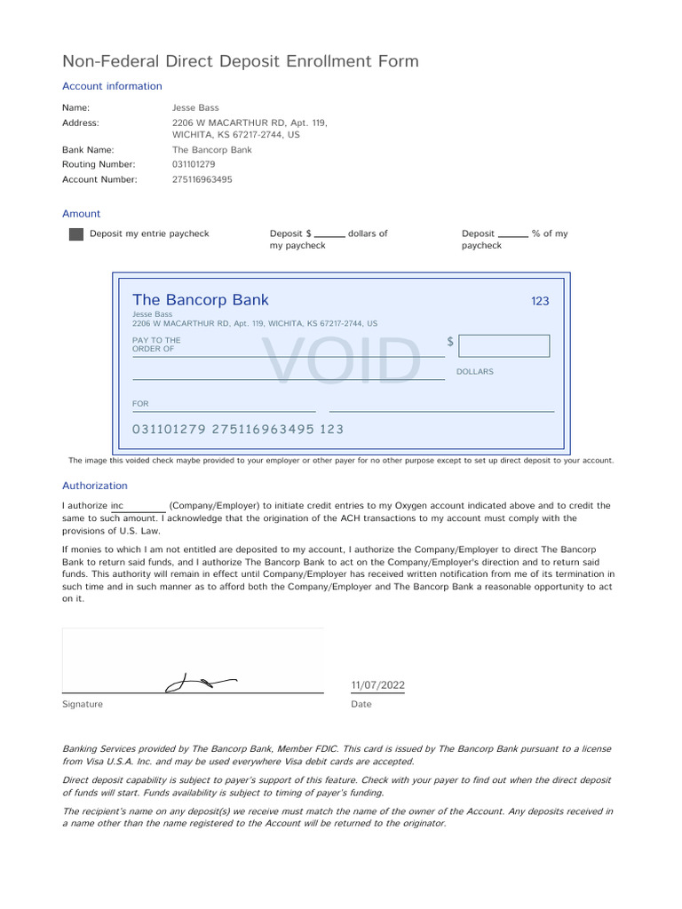 Inc Direct Deposit | PDF | Banks | Paycheck