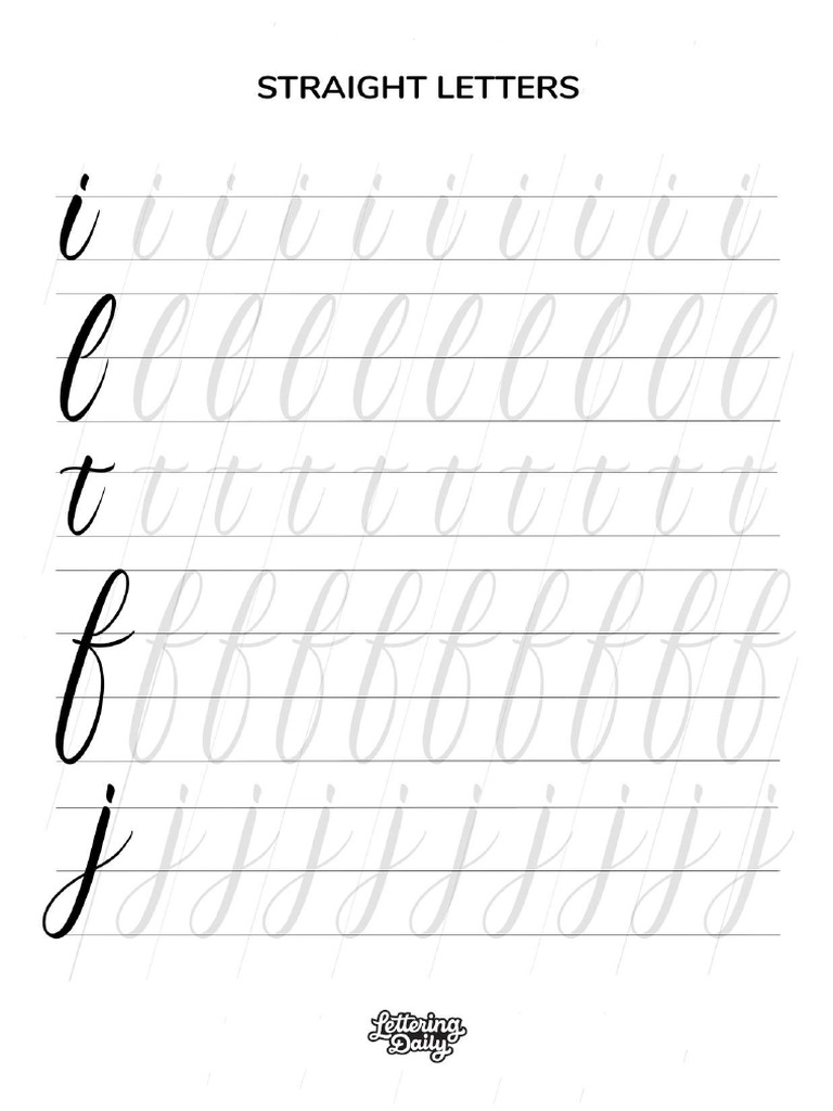 Small Brush Pen Practice Sheets - Lettering Daily | PDF