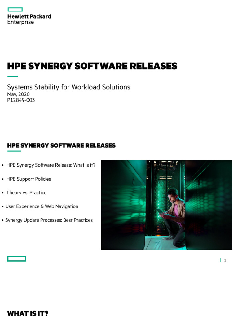 HPE - A00061395en - Us - Overview of HPE Synergy Software Releases | PDF