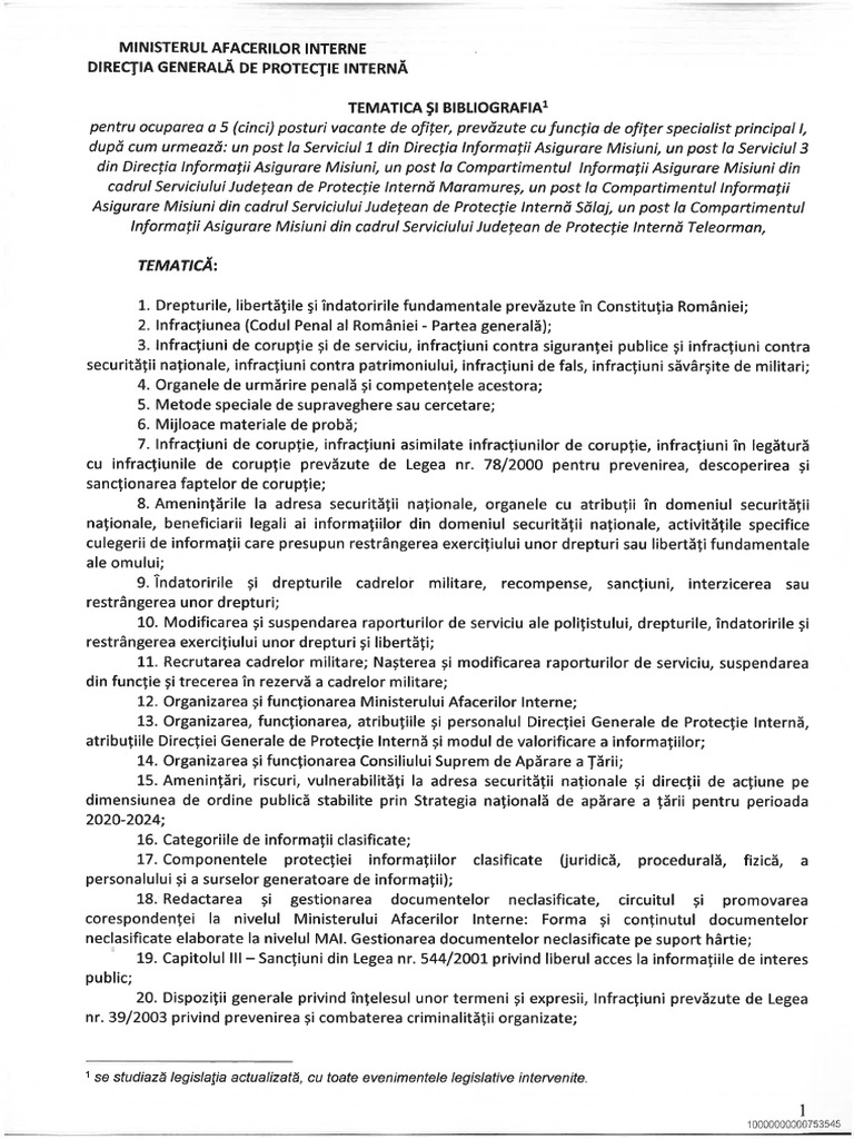 Tematica Si Bibliografie Concurs 5 Posturi DIAM - 240516 - 063625 | PDF