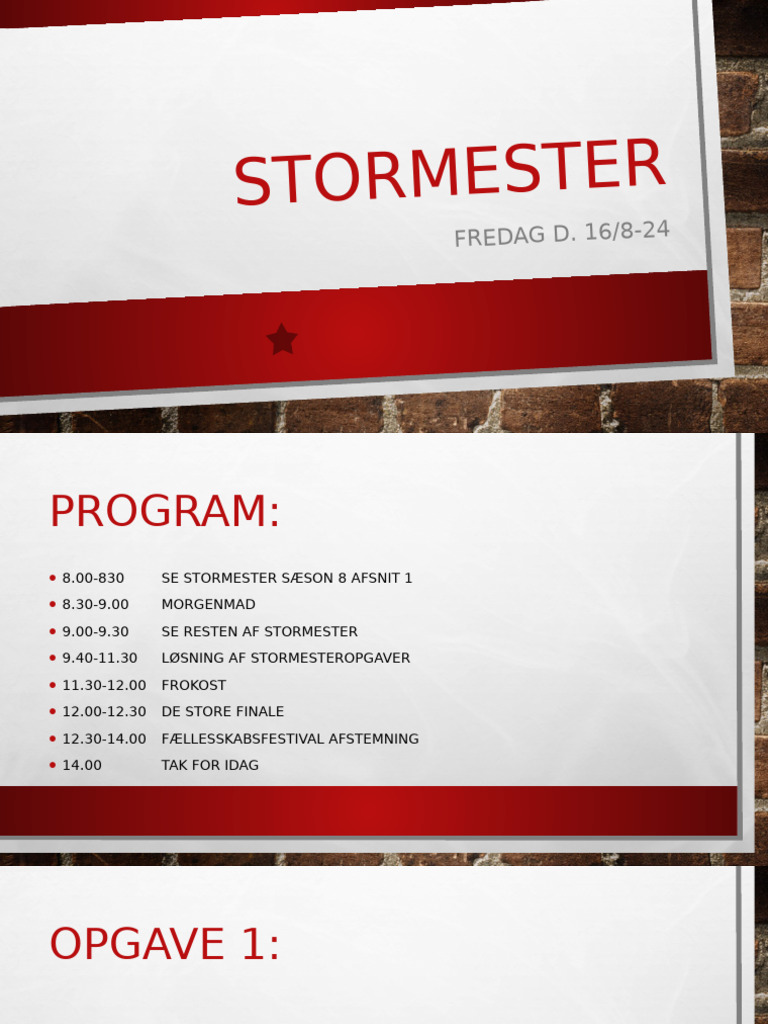 Stormester - Program Og Opgaver | PDF