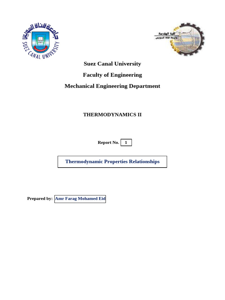 Thermodynamic Properties Report - ME | PDF