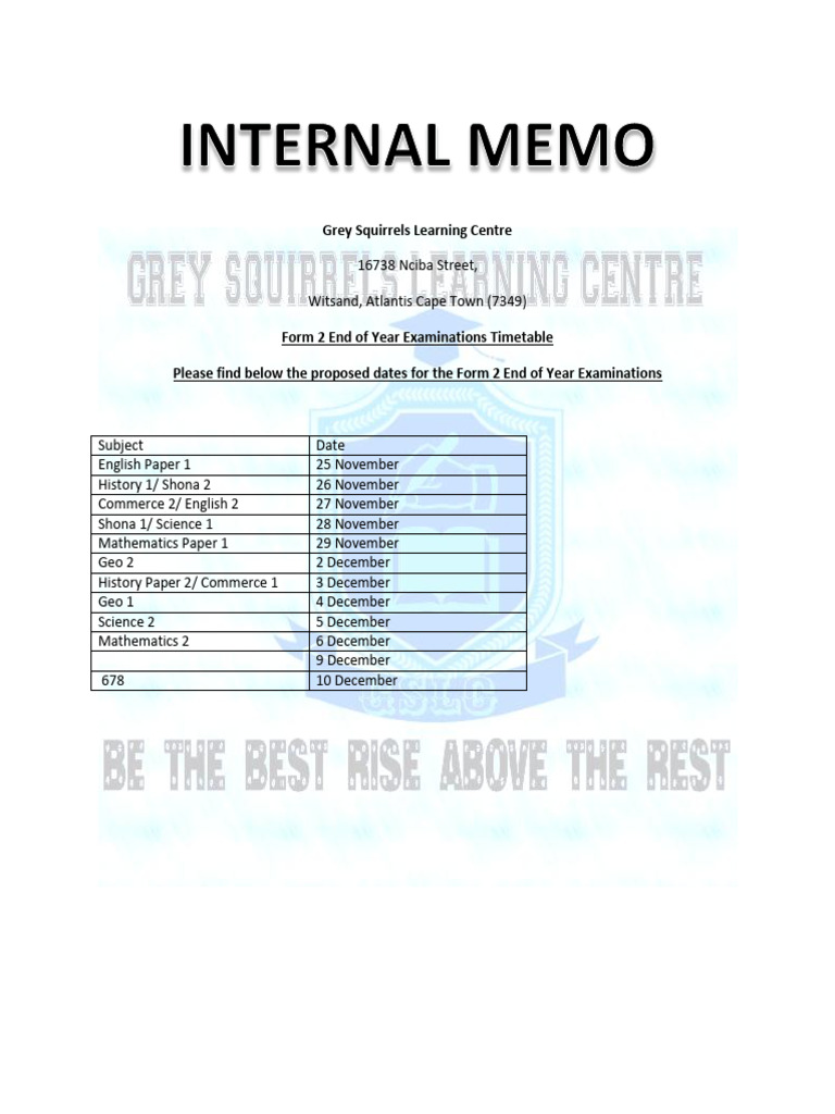 Form 2 Timetable | PDF