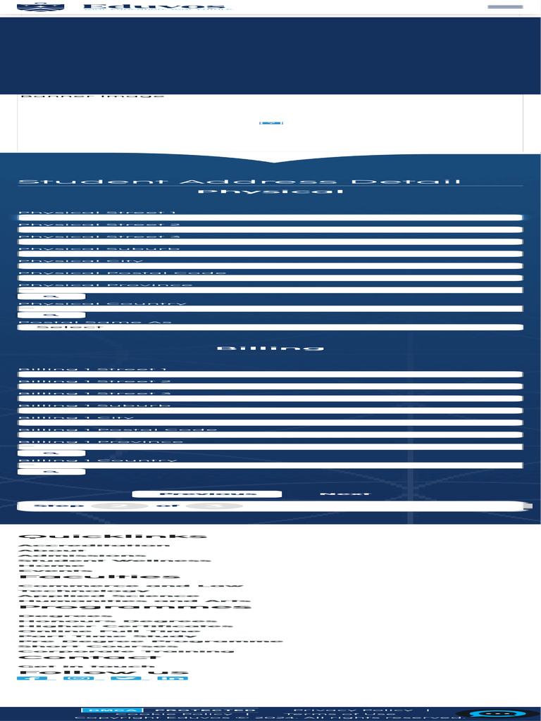 International Student Form Eduvos - Your Education. Your Future | PDF