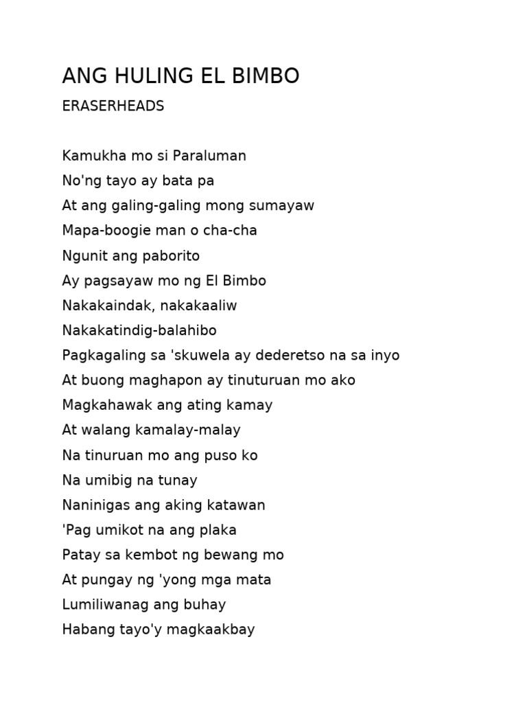 Ang Huling El Bimbo | PDF