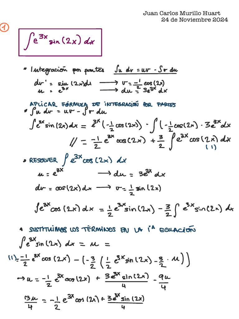 Ejercicios Integrales - Juan Carlos Murillo | PDF