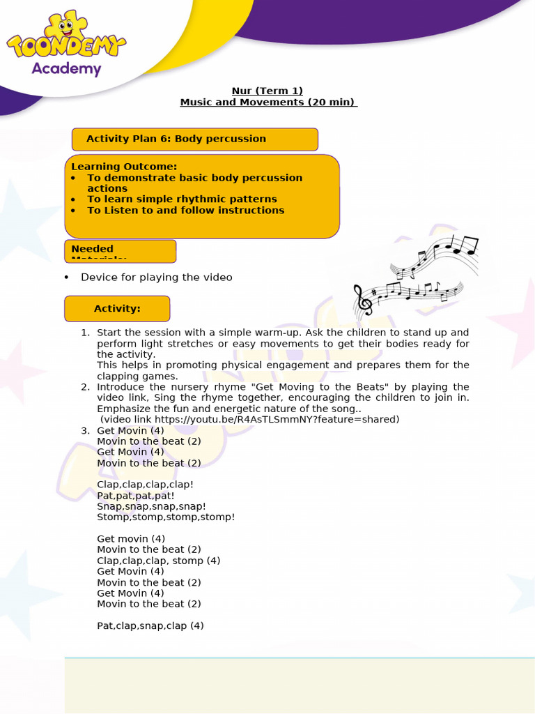 Body Percussion Activity 6 | PDF