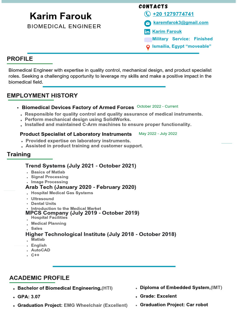 Karim cv.pdf (1)-4 | PDF | Medical Device | Biomedical Engineering
