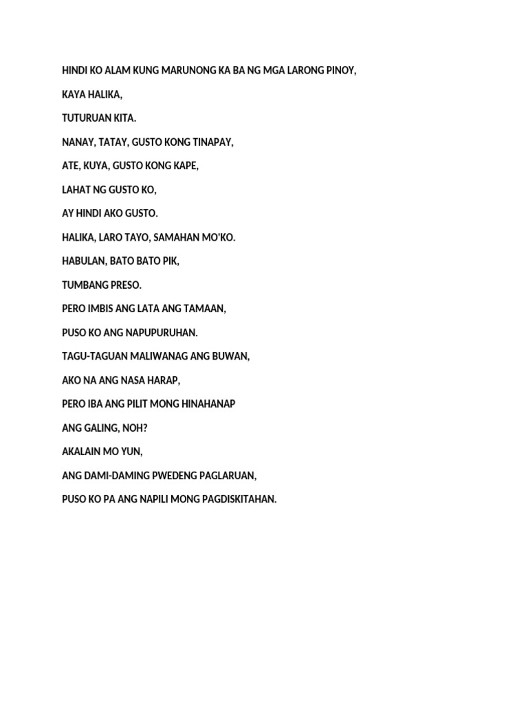 Hindi Ko Alam K-WPS Office | PDF