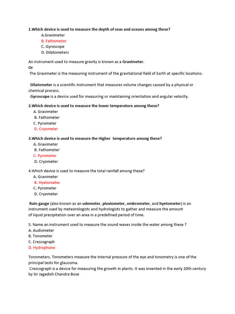 List of Scientific Instruments | PDF | Earthquakes | Applied And ...