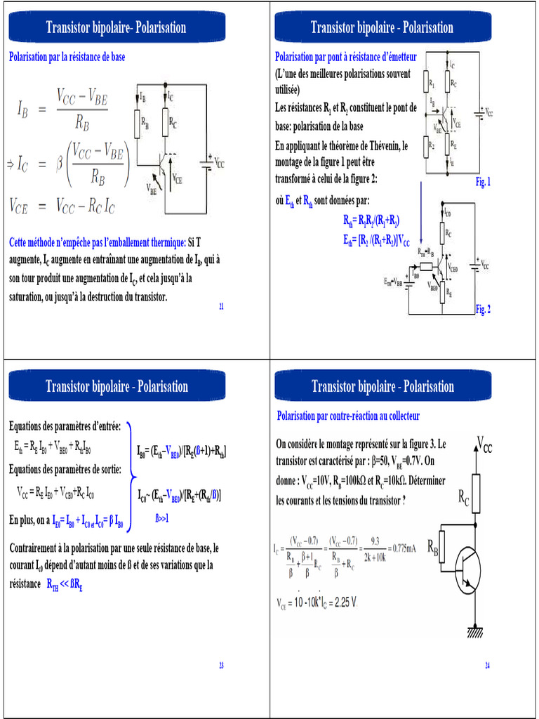 Exercices Corrigés sur Transistors | PDF | Transistor bipolaire ...