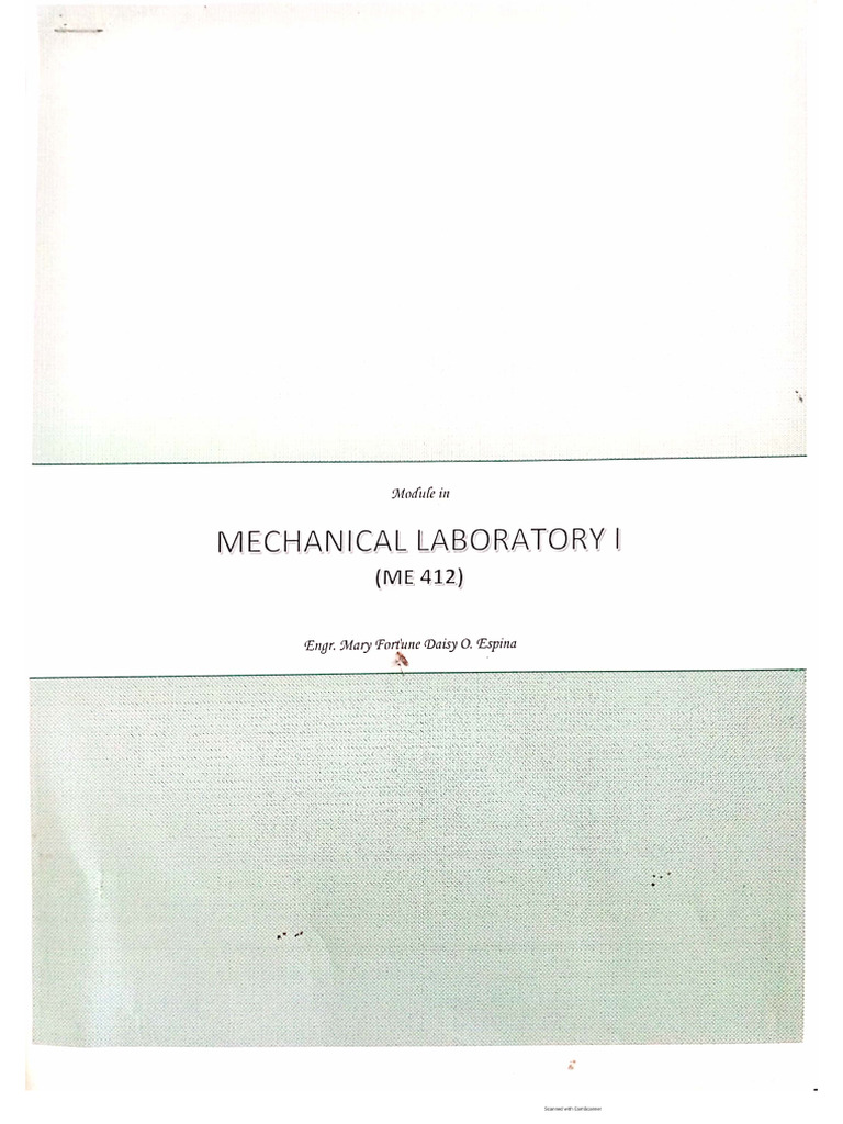 Module 1 Mechanical Engineering Laboratory 1 Pdf
