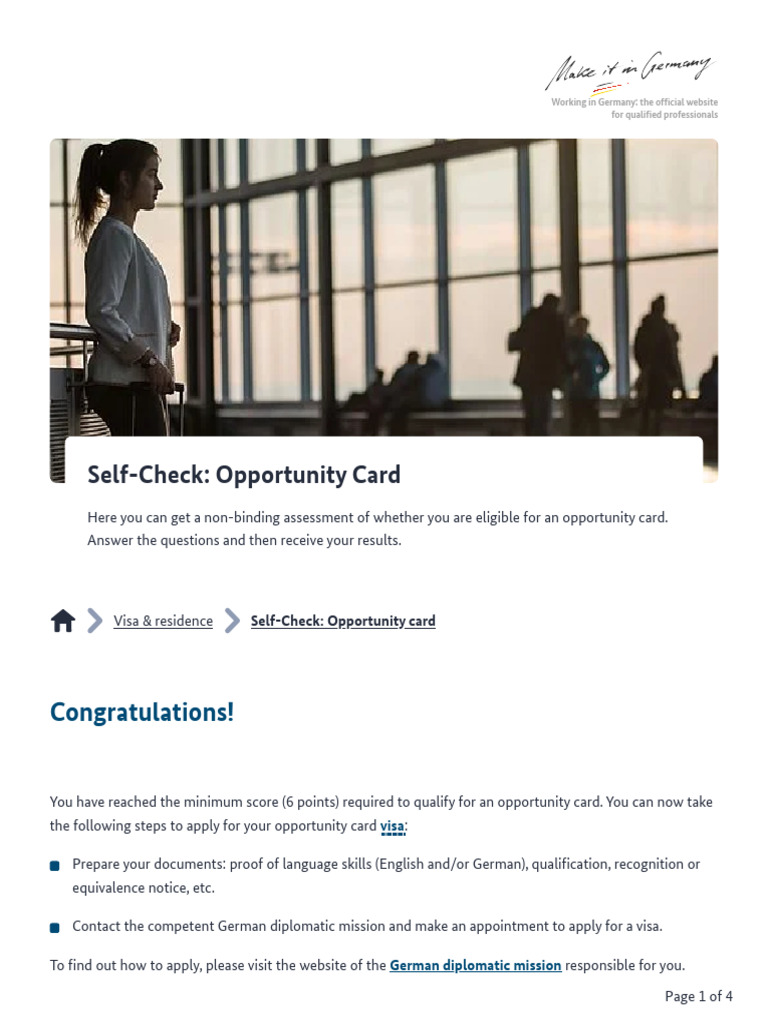 Self Check Opportunity Card | PDF