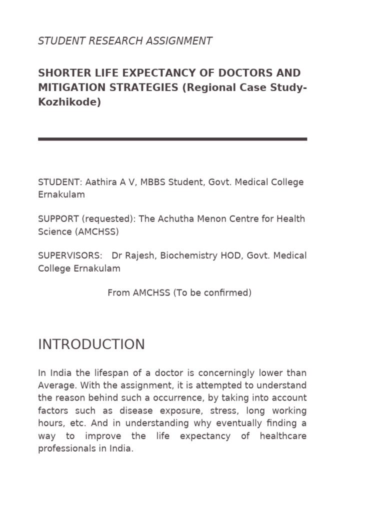 Student Research Assignment | PDF | Mental Health | Diseases And Disorders